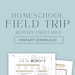 Field Trip Report Printable, Homeschool Field Trip Log, Homeschool ...