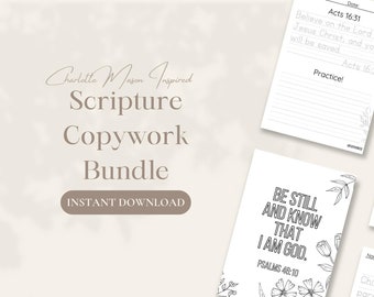 Bible Verse Copywork Bundle 2, 1st Grade, 2nd Grade, Homeschool ...