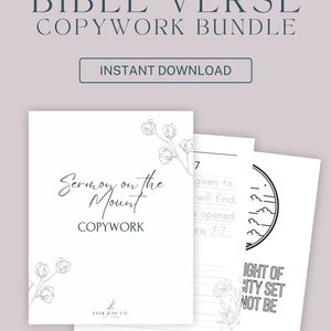 Sermon on the Mount Bible Verse Copywork, 1st Grade, 2nd Grade ...