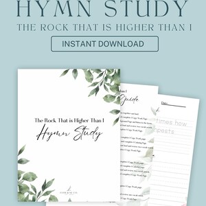 The Rock That is Higher Than I Hymn Study, Homeschool Hymn Study, Copy ...