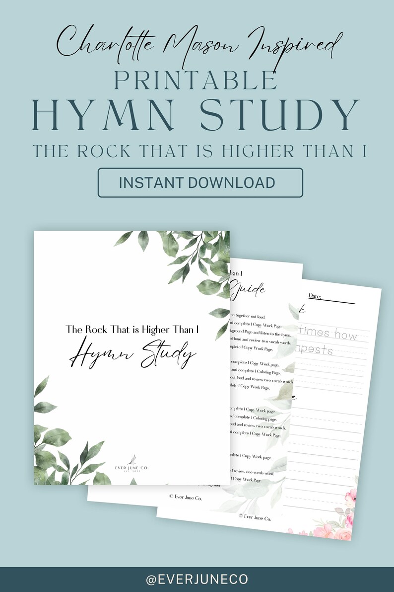 The Rock That is Higher Than I Hymn Study, Homeschool Hymn Study, Copy ...