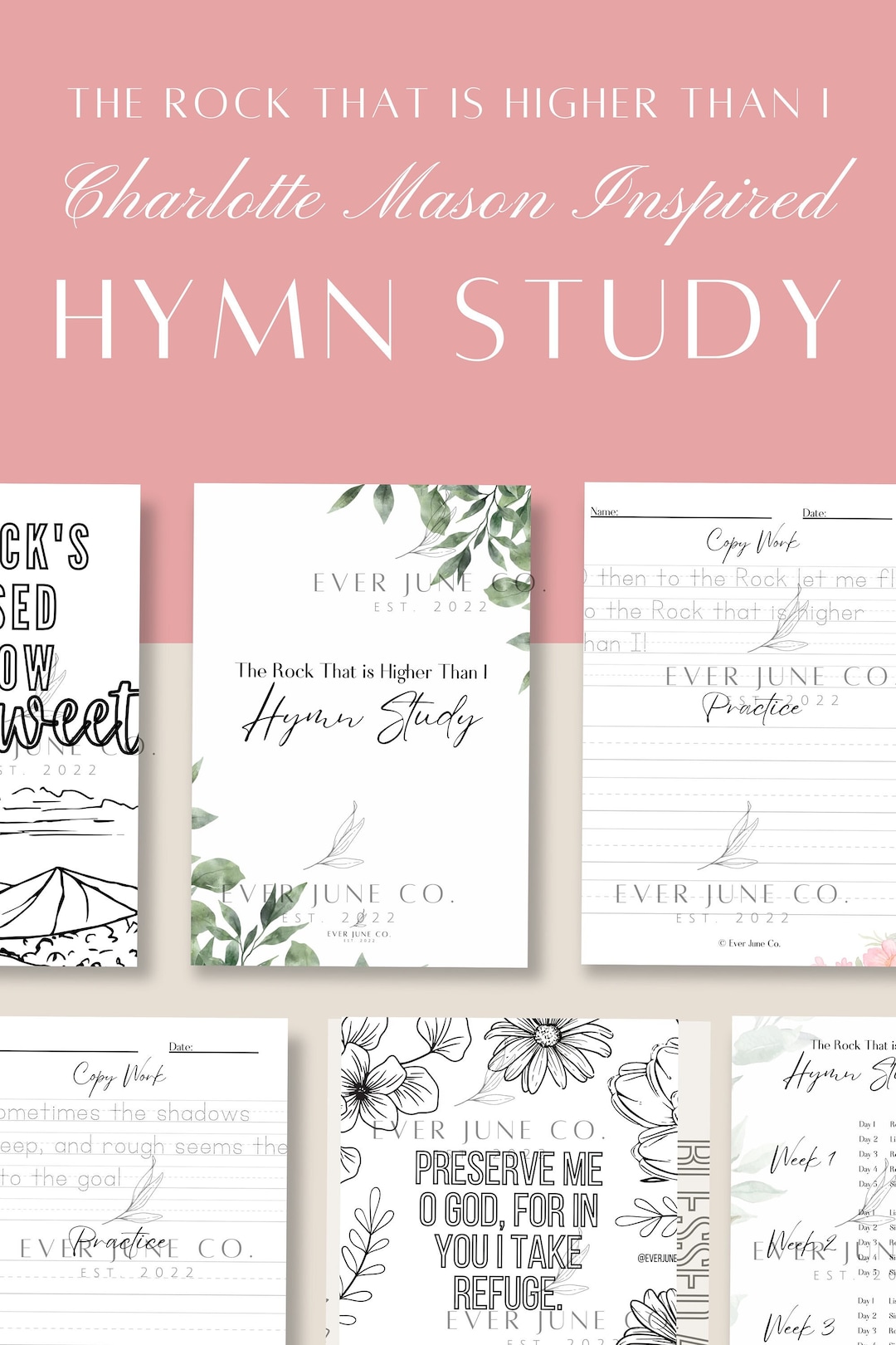 The Rock That is Higher Than I Hymn Study, Homeschool Hymn Study, Copy ...