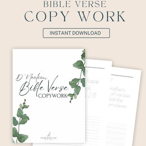 D'nealian Manuscript Bible Verse Copywork, 1st Grade, 2nd Grade ...
