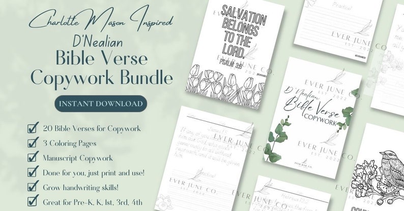 D'nealian Manuscript Bible Verse Copywork, 1st Grade, 2nd Grade ...