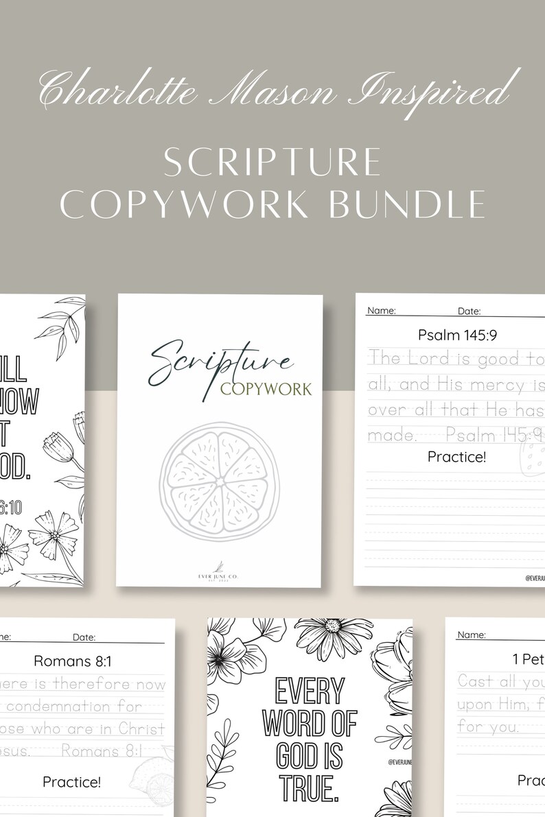 Bible Verse Copywork Bundle 1, 1st Grade, 2nd Grade, Homeschool ...