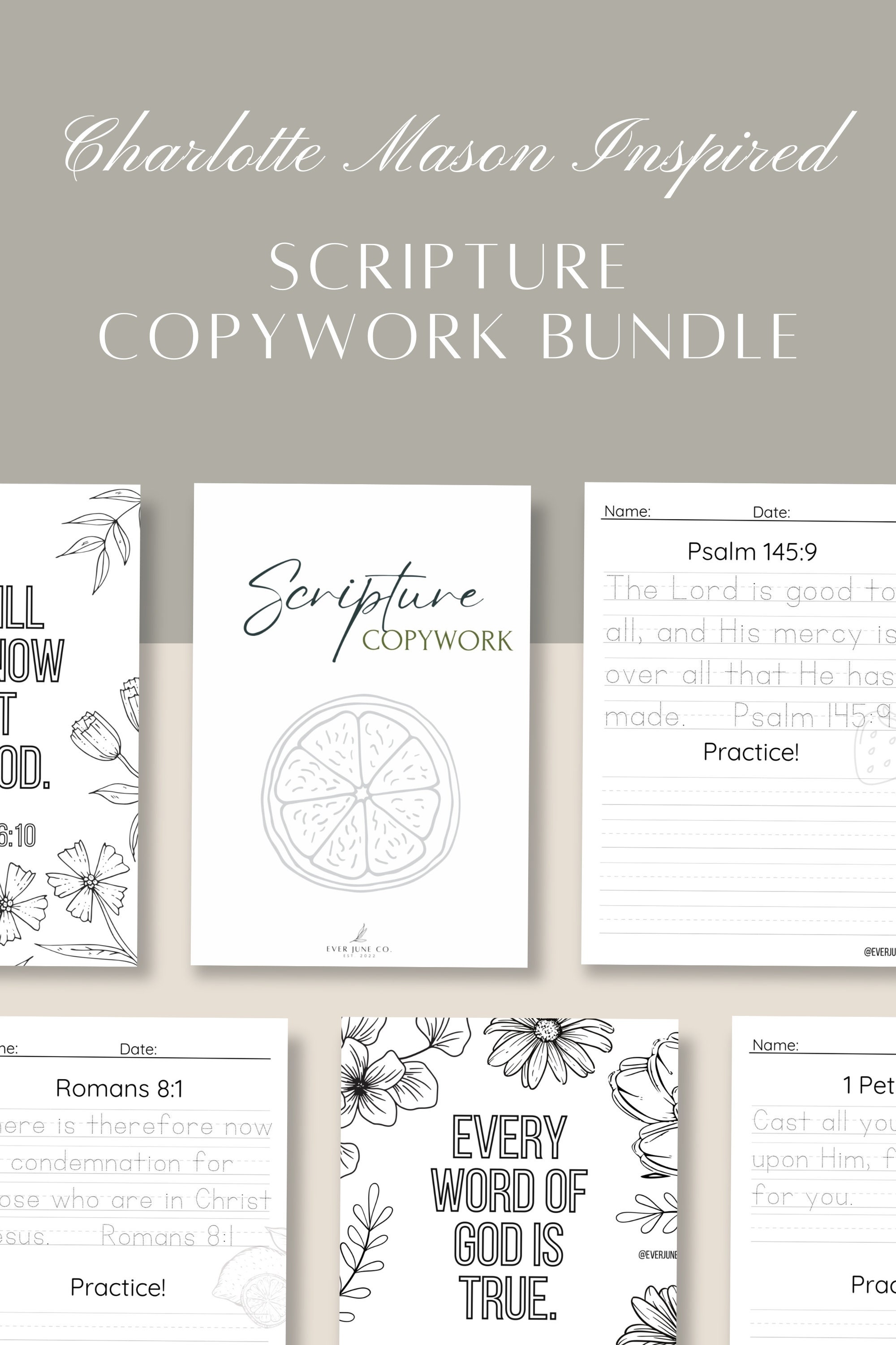 Bible Verse Copywork Bundle 1, 1st Grade, 2nd Grade, Homeschool ...