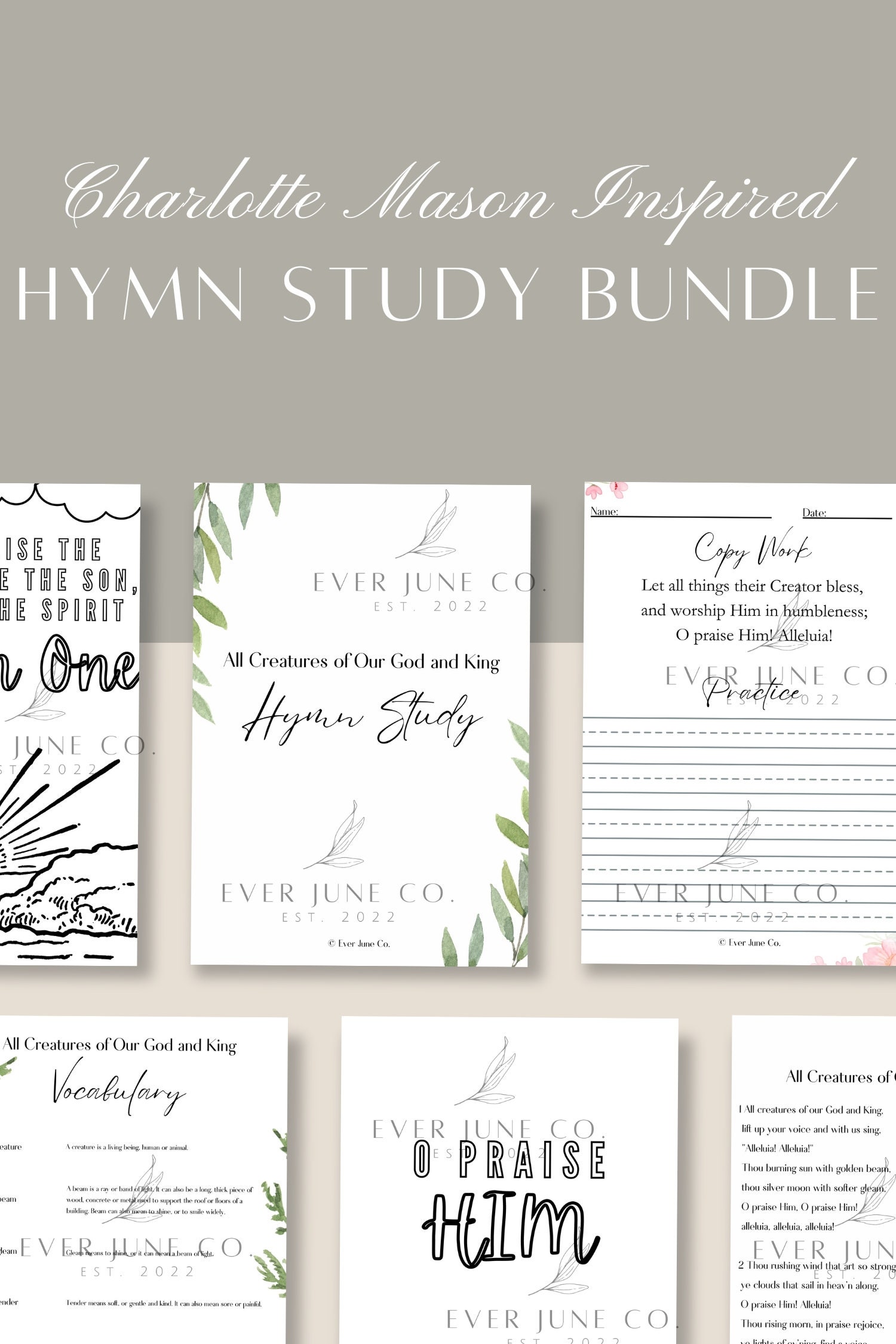 All Creatures of Our God and King Hymn Study, Homeschool Hymn Study ...