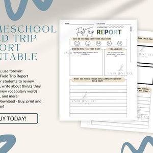 Field Trip Report Printable, Student Field Trip Log, Student ...
