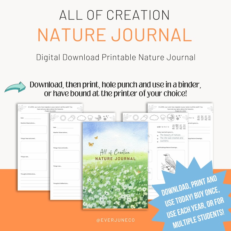 All of Creation: Nature Journal for Students (digital Download ...