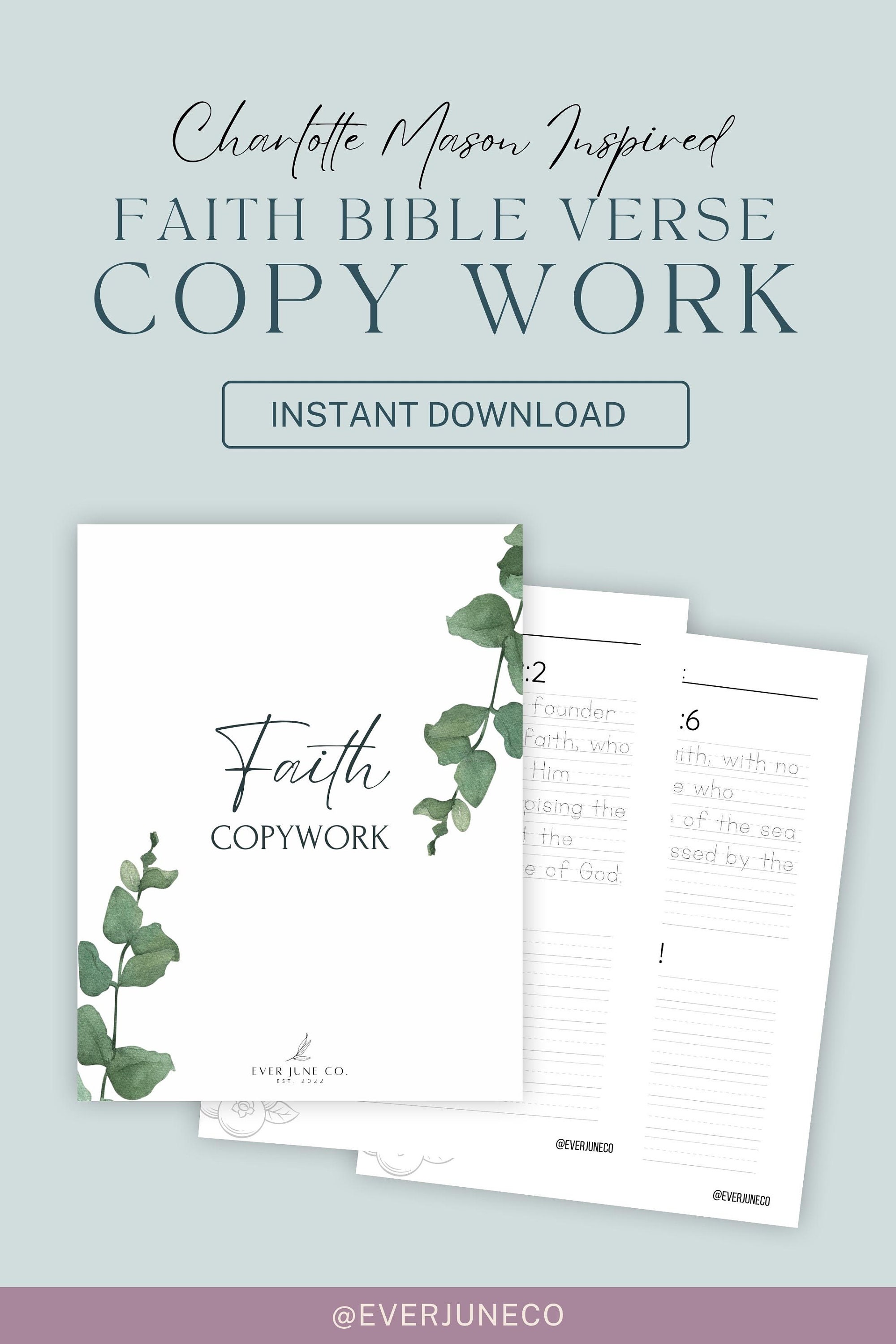 Faith Bible Verse Copywork Bundle, 1st Grade, 2nd, 3rd, 4th, Homeschool ...