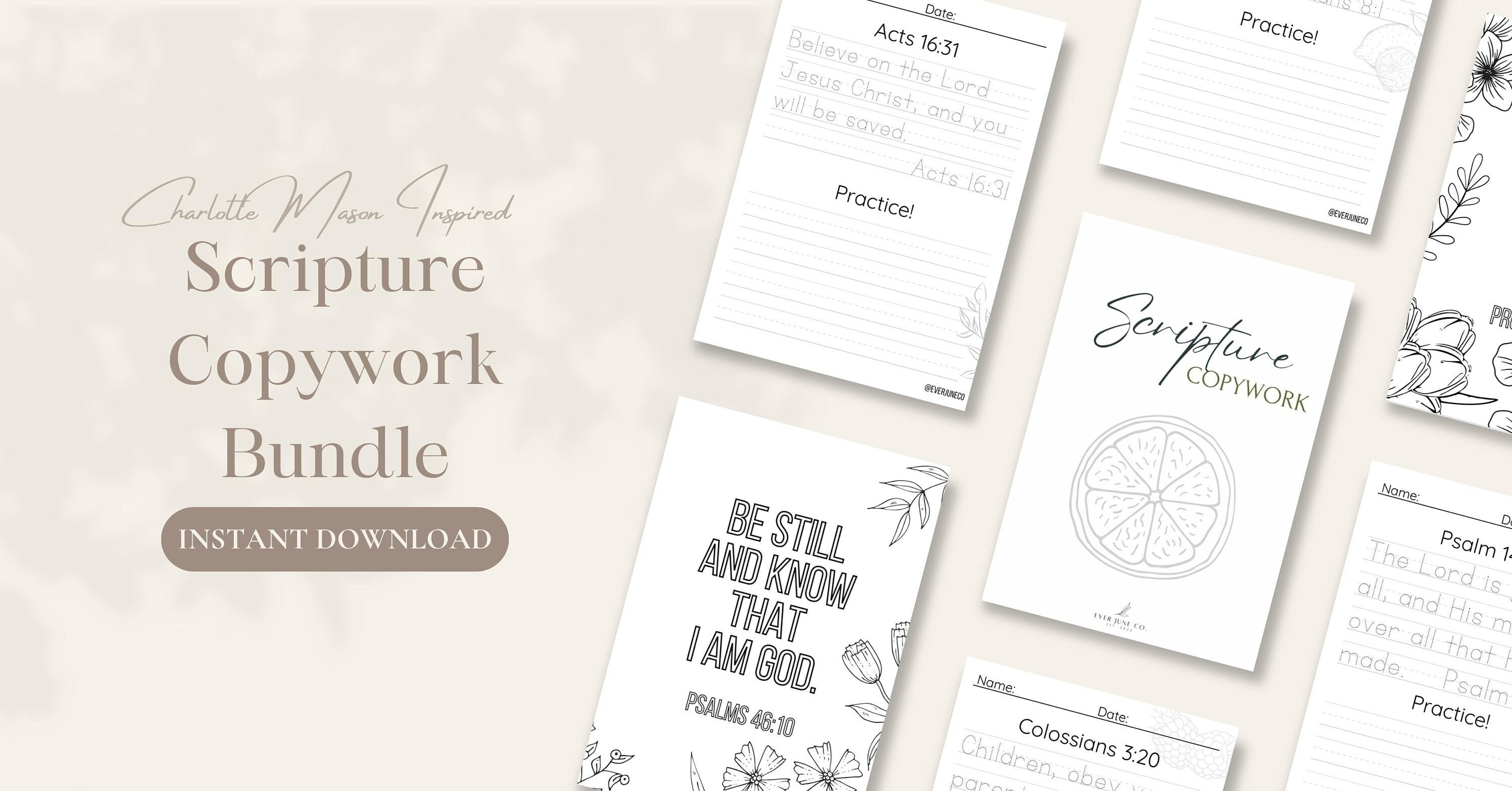 Bible Verse Copywork Bundle 1, 1st Grade, 2nd Grade, Homeschool ...