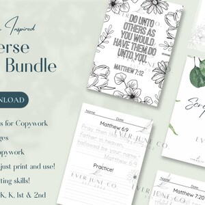 Sermon on the Mount Bible Verse Copywork, 1st Grade, 2nd Grade ...