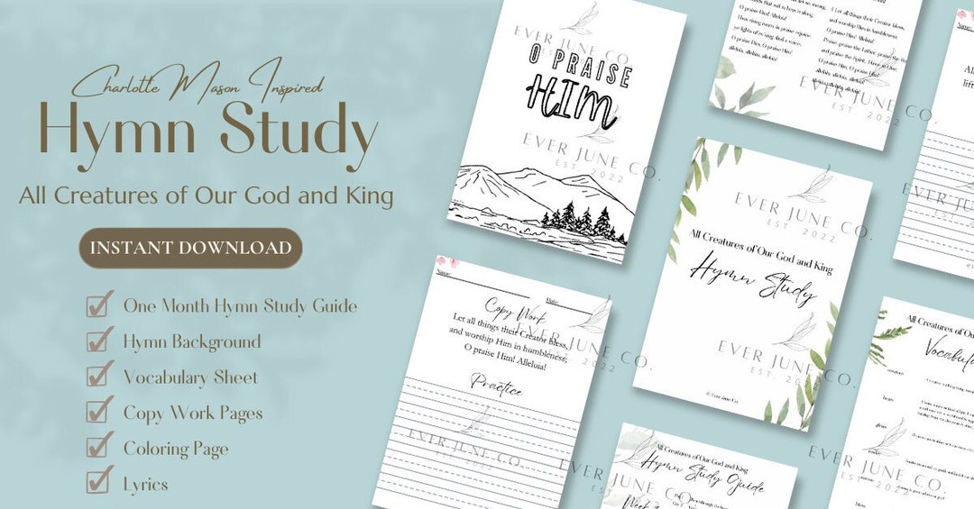 All Creatures of Our God and King Hymn Study, Homeschool Hymn Study ...