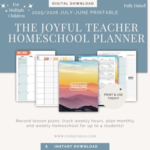 PRINTABLE Homeschool Lesson Planner 2025/2026 July - June With Weekly ...