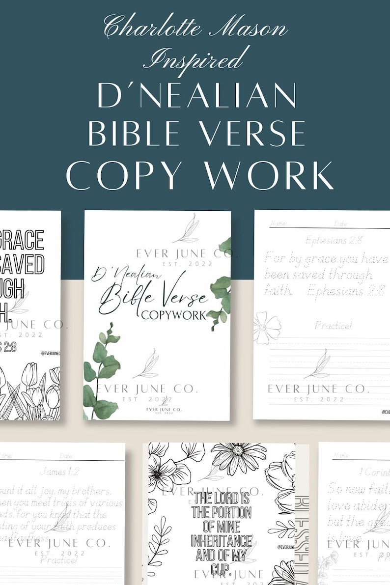 D'nealian Bible Verse Copywork, 1st Grade, 2nd Grade, CM Inspired ...