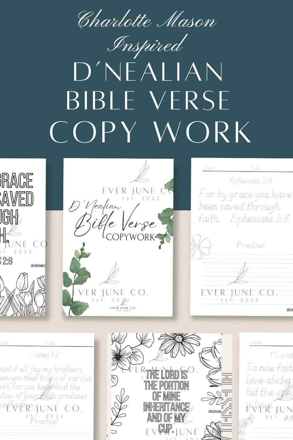 D'nealian Manuscript Bible Verse Copywork, 1st Grade, 2nd Grade ...