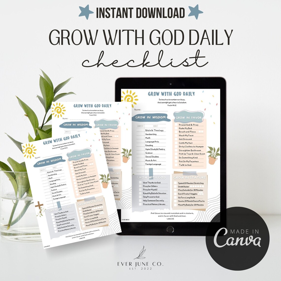 Kids Daily Homeschool Checklist Schedule Canva Template, Editable Chore ...