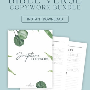 Bible Verse Copywork Bundle 2, 1st Grade, 2nd Grade, Homeschool ...