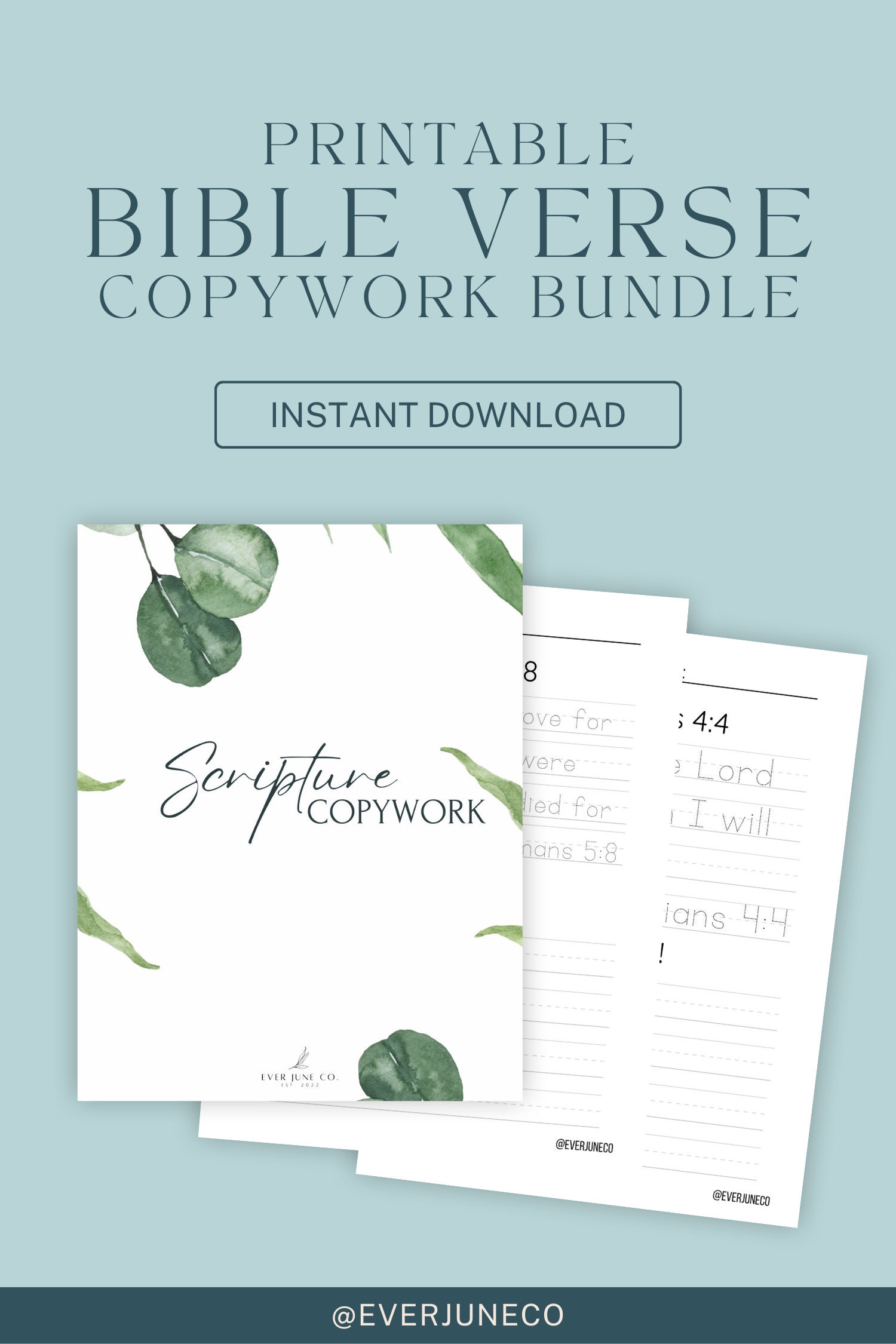 Bible Verse Copywork Bundle 2, 1st Grade, 2nd Grade, Homeschool ...