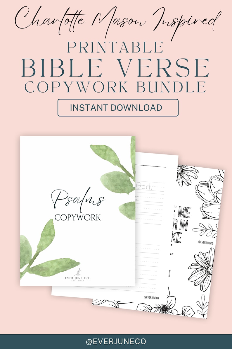 Psalms Bible Verse Copywork Bundle 1, 1st Grade, 2nd Grade, Homeschool ...