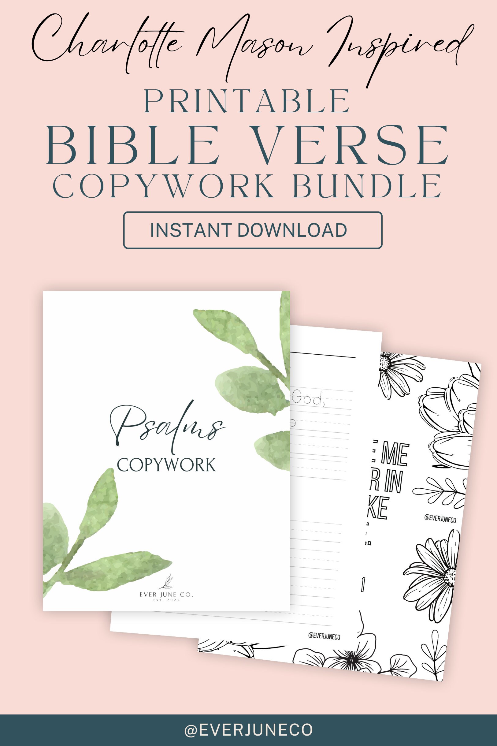 Psalms Bible Verse Copywork Bundle 1, 1st Grade, 2nd Grade, Homeschool ...