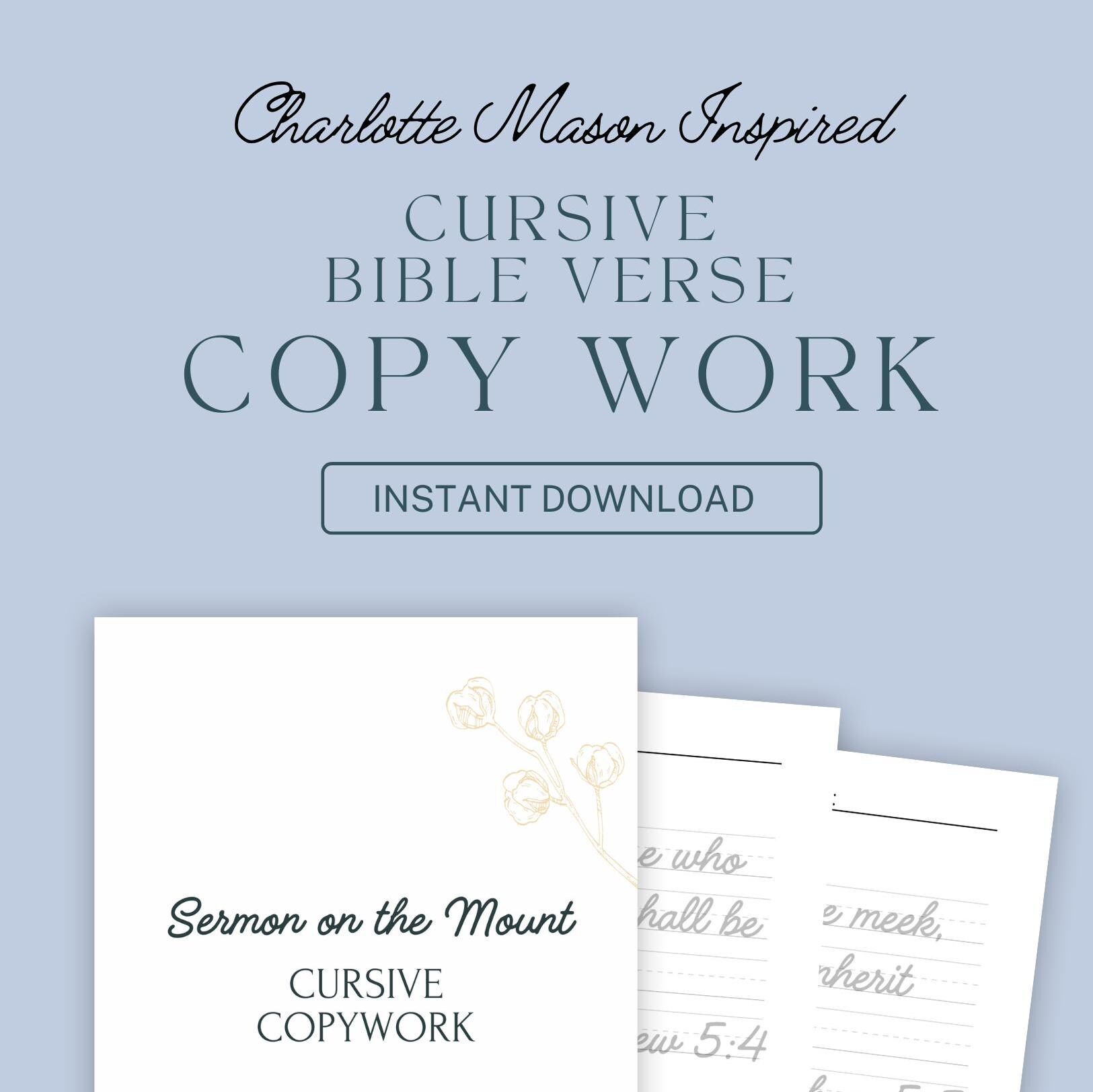 Cursive Bible Verse Copywork, 1st Grade, 2nd Grade, 3rd Grade, 4th ...