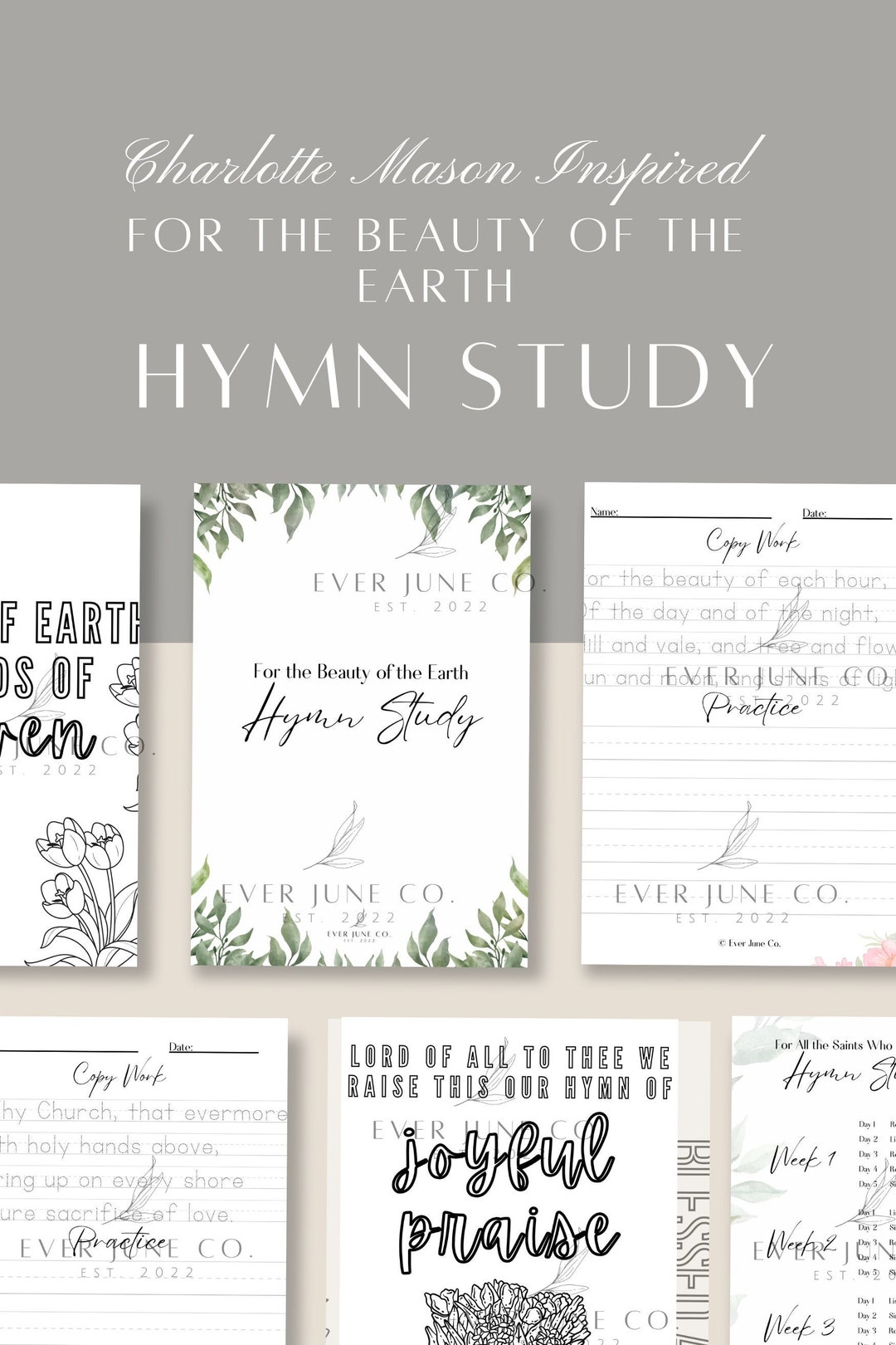 For the Beauty of the Earth Hymn Study, Homeschool Hymn Study, Copy ...