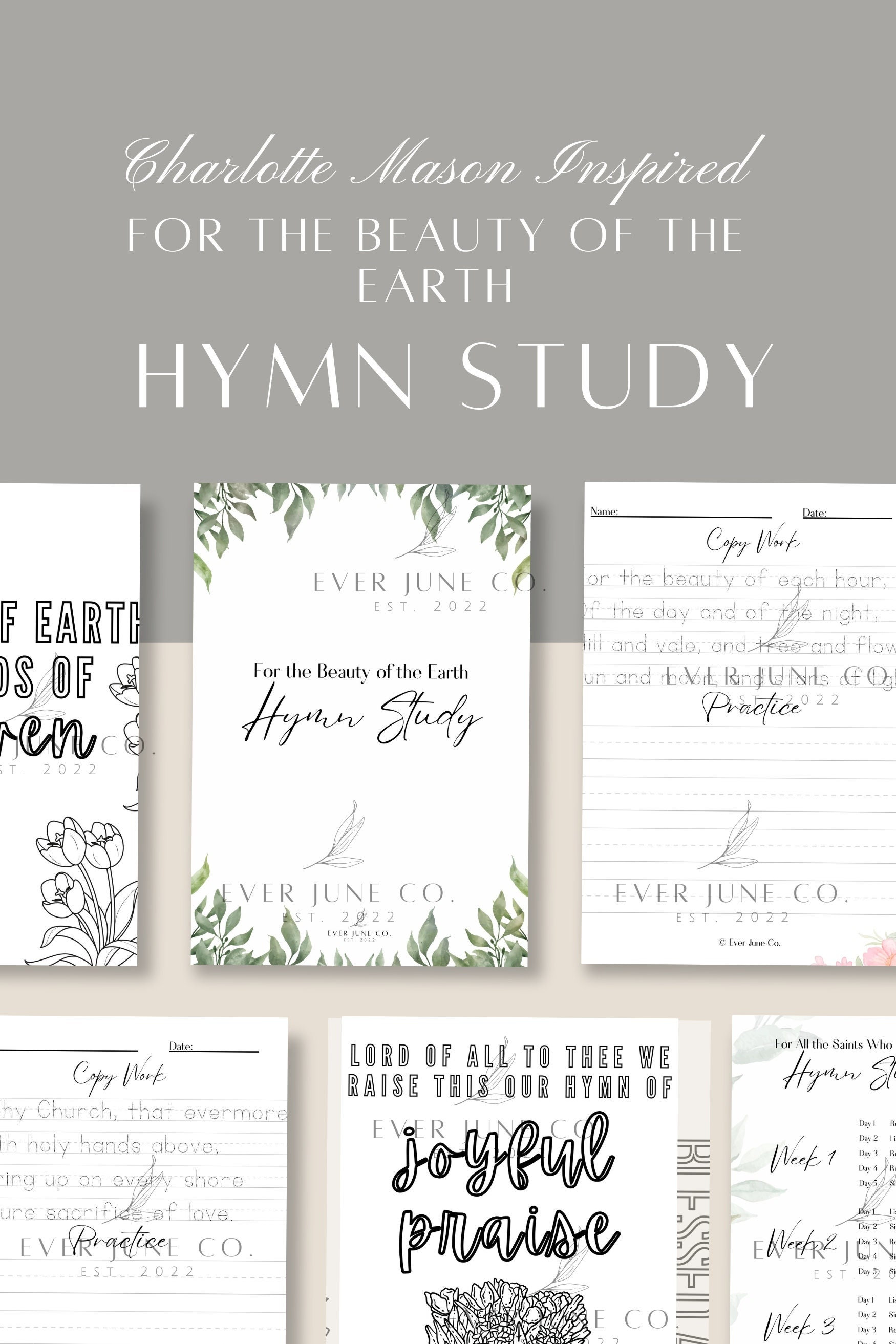 For the Beauty of the Earth Hymn Study, Homeschool Hymn Study, Copy ...