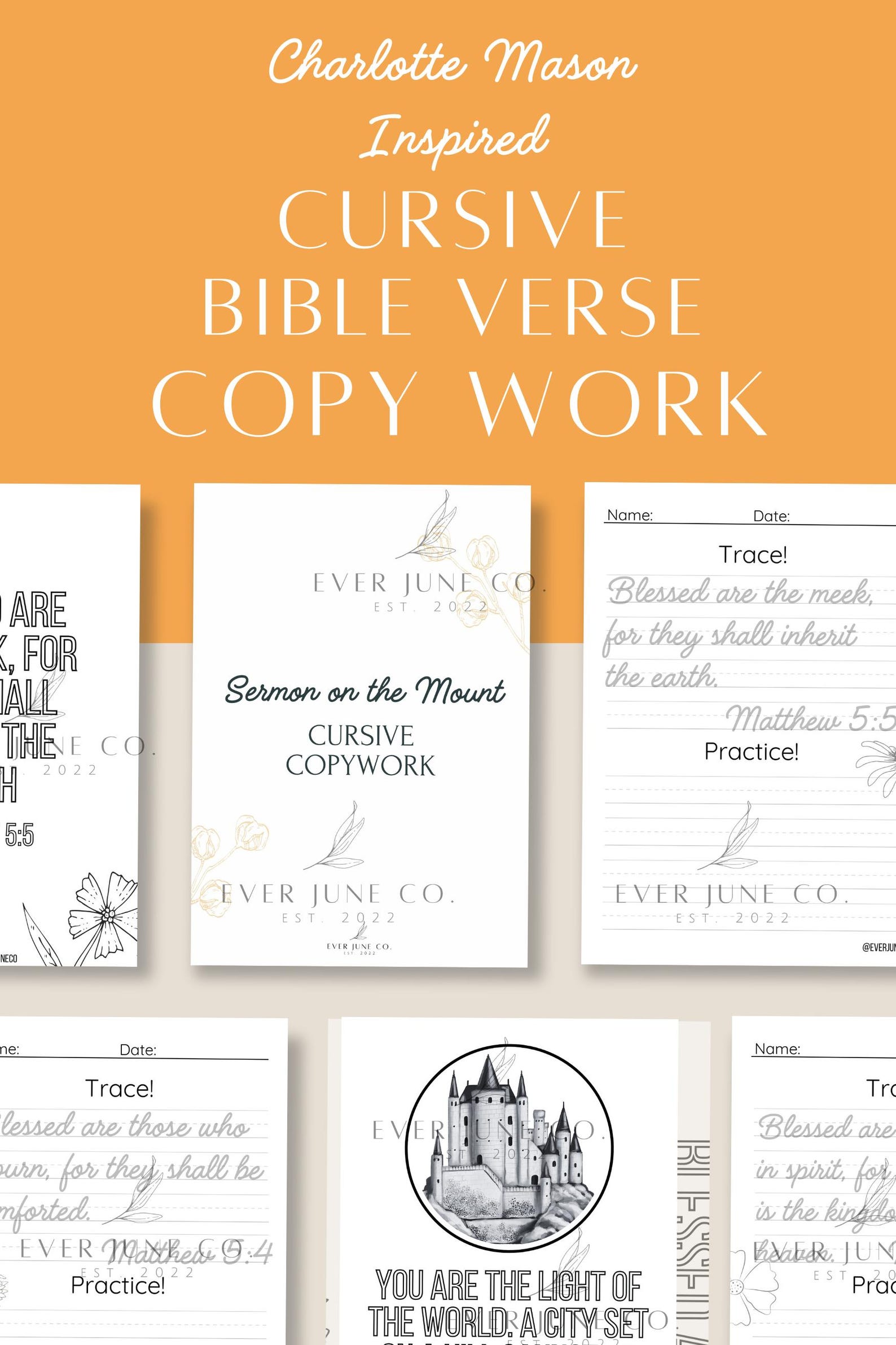 Cursive Bible Verse Copywork, 1st Grade, 2nd Grade, 3rd Grade, 4th ...