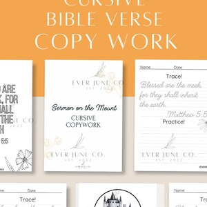 Cursive Bible Verse Copywork, 1st Grade, 2nd Grade, 3rd Grade, 4th ...