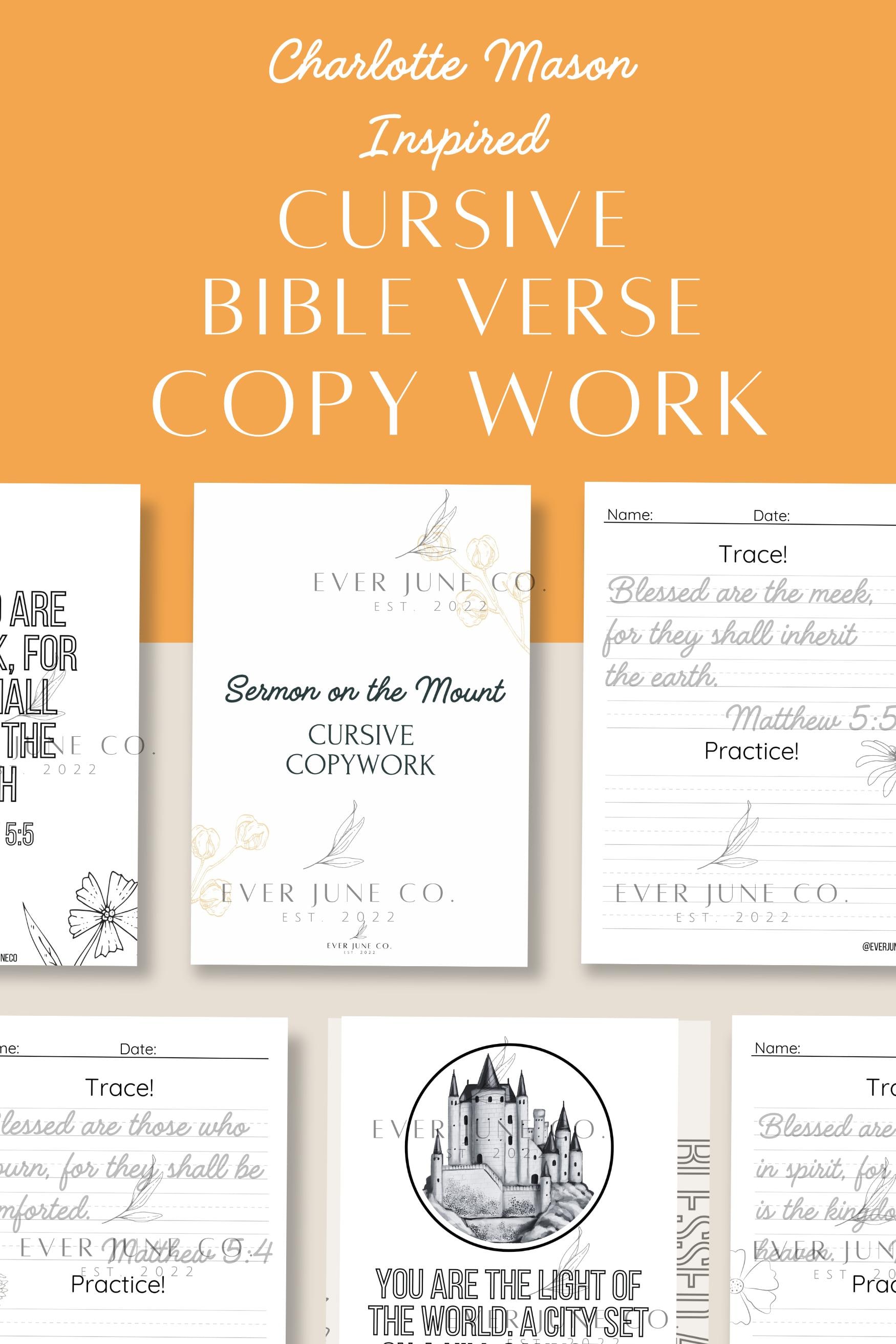 Cursive Bible Verse Copywork, 1st Grade, 2nd Grade, 3rd Grade, 4th ...