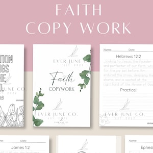 Faith Bible Verse Copywork Bundle, 1st Grade, 2nd, 3rd, 4th, Homeschool ...