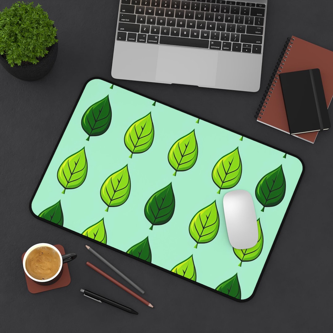 Green Leaf Desk Mat - Nature-inspired Desk Pad for Home or Office - Etsy