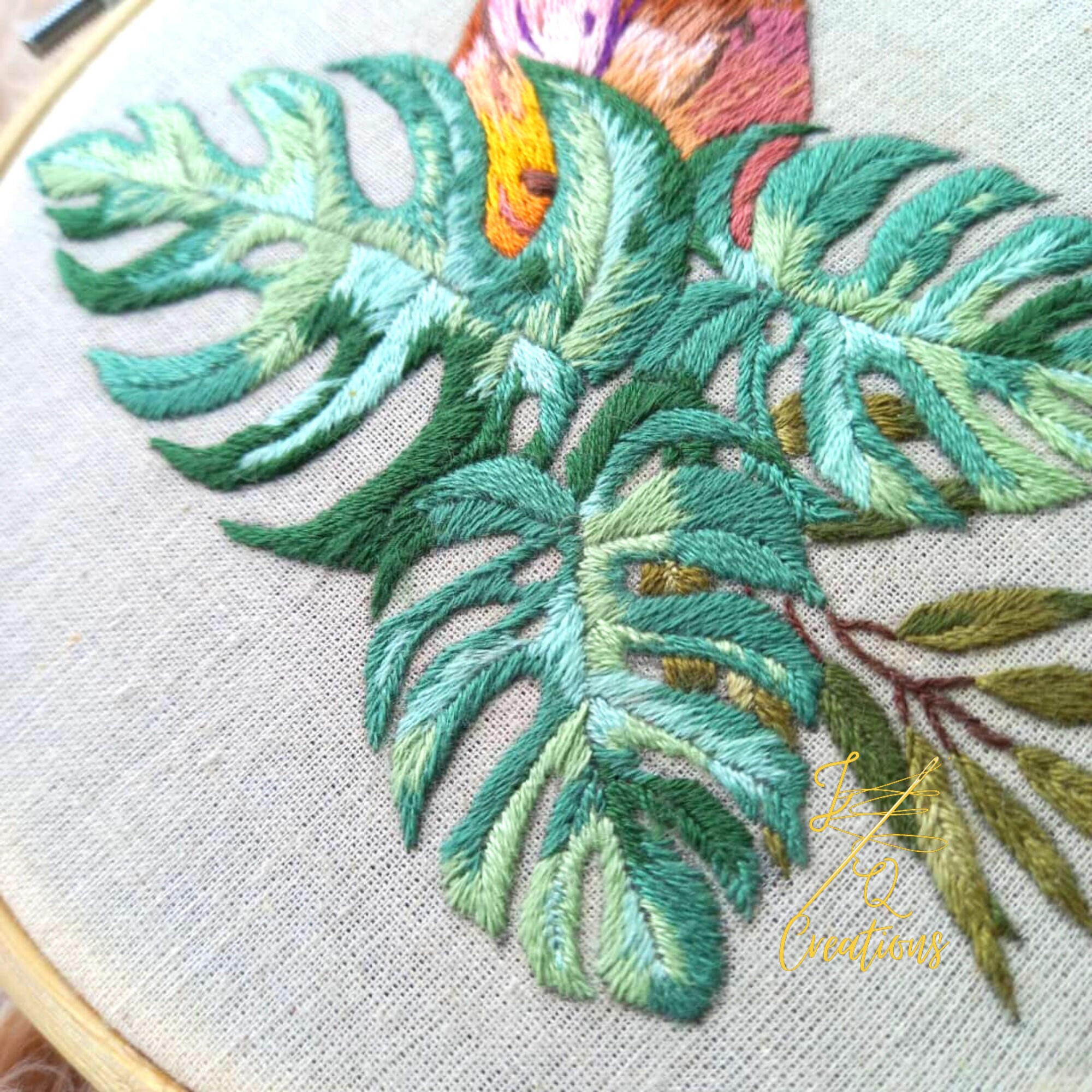 Leaves Embroidery Art Thread Painting Hand Embroidery - Etsy Singapore