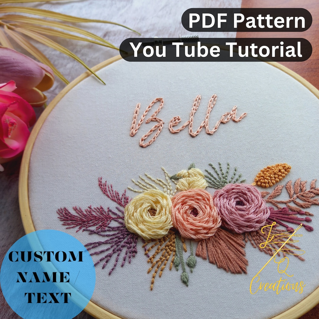 Personalized Embroidery Pattern , Beginner Embroidery PDF Pattern ...