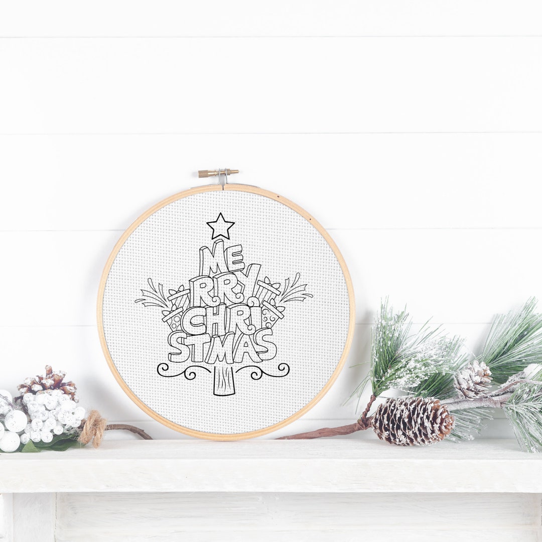 Christmas Tree Hand Embroidery Patterns, Embroidery Pine Tree ...