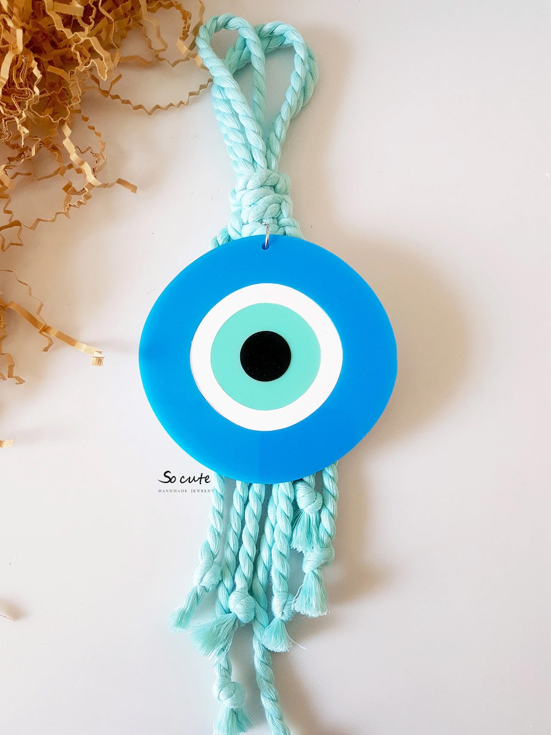 Macrame Evil Eye Charm: Greek Good Luck Amulet - Etsy UK