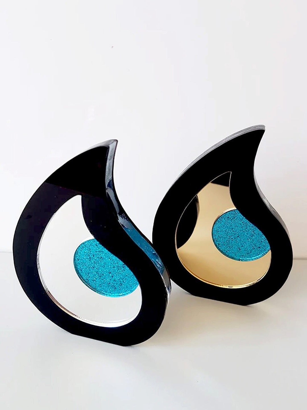 Handmade Paisley Evil Eye Table Charm: Black Plexiglass Home Decor - Etsy