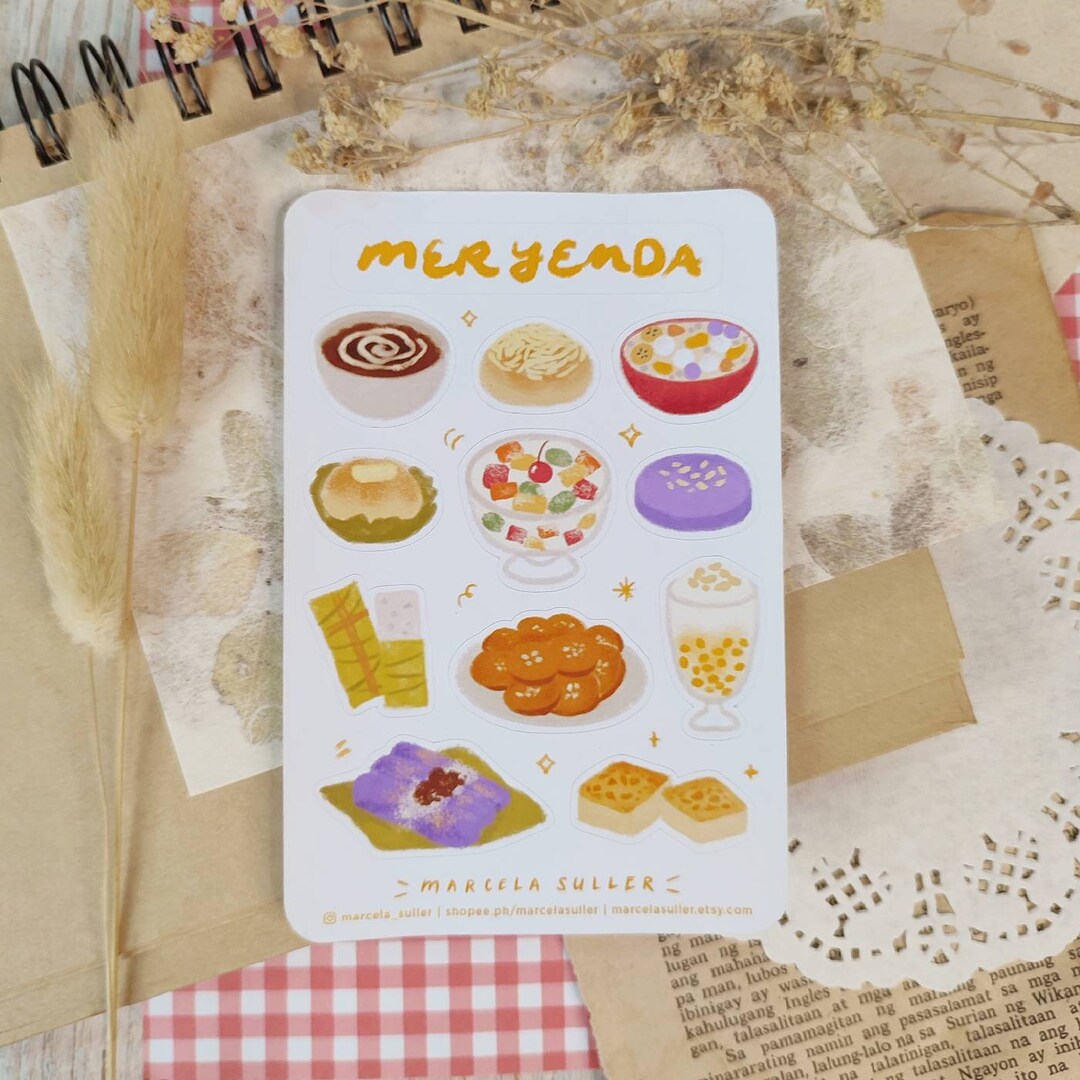 Filipino Desserts Sticker Sheet Version 2 - Philippine Snacks Stickers ...
