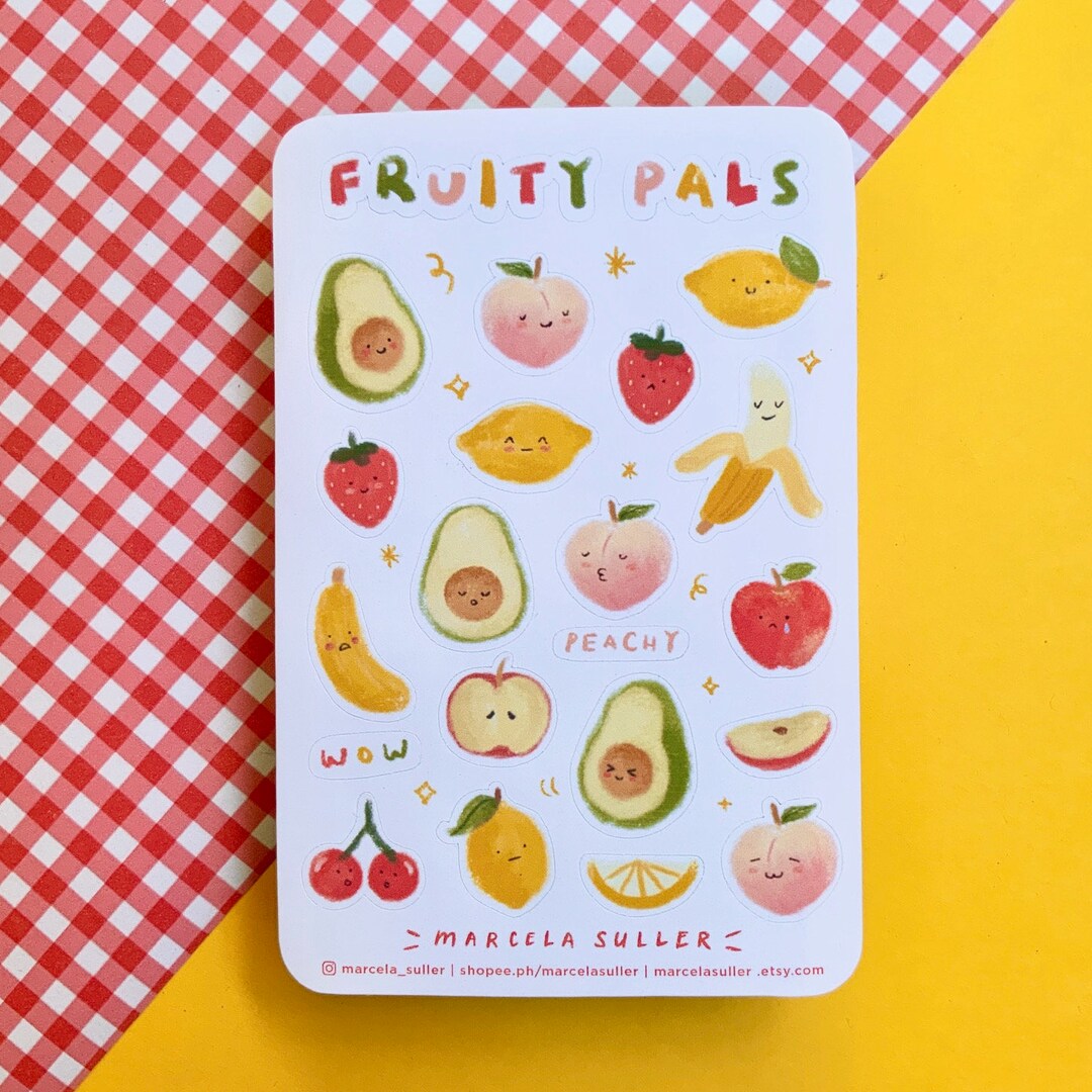 Fruity Pals Journal Stickers - Fruits Stickers, Planner Stickers ...