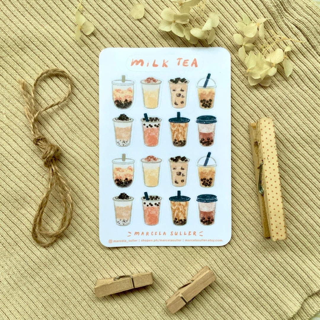 Milk Tea Planner Journal Stickers Boba Tea Stickers Bubble Tea Stickers ...