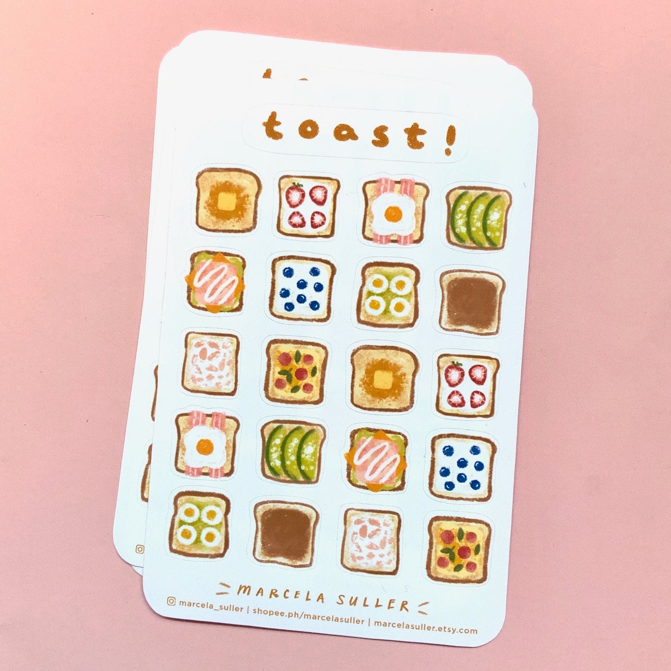 Bread Toast Stickers Cute Kawaii Bread Stickers Sandwich - Etsy