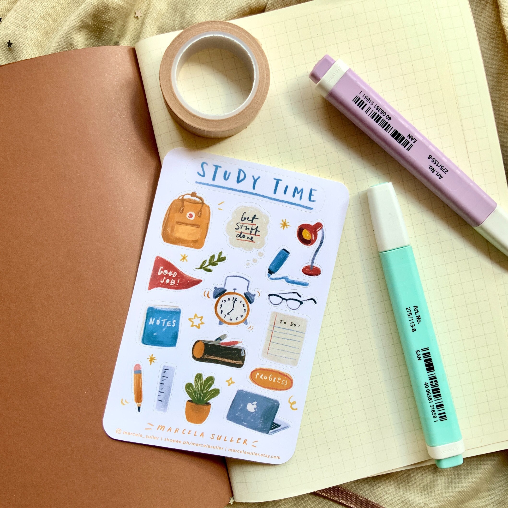Study Time Stickers Dark Academia Sticker Journal Stickers - Etsy