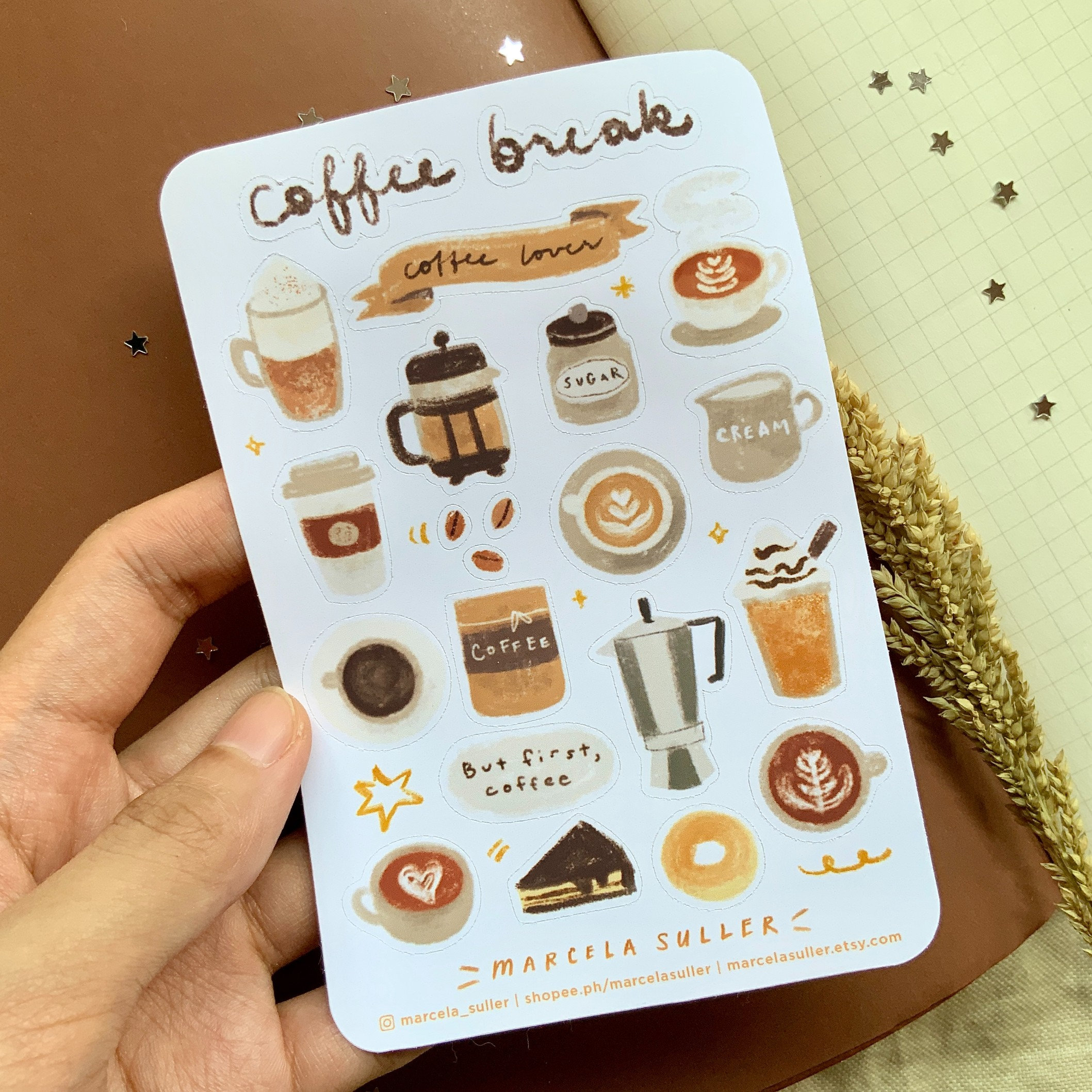 Coffee Break Stickers Aesthetic Coffee Stickers Cozy Cafe - Etsy
