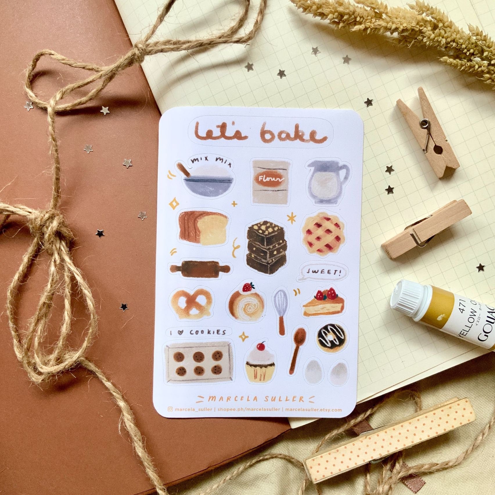 Baking Stickers Pastry Journal Stickers Cake Bread Pie - Etsy