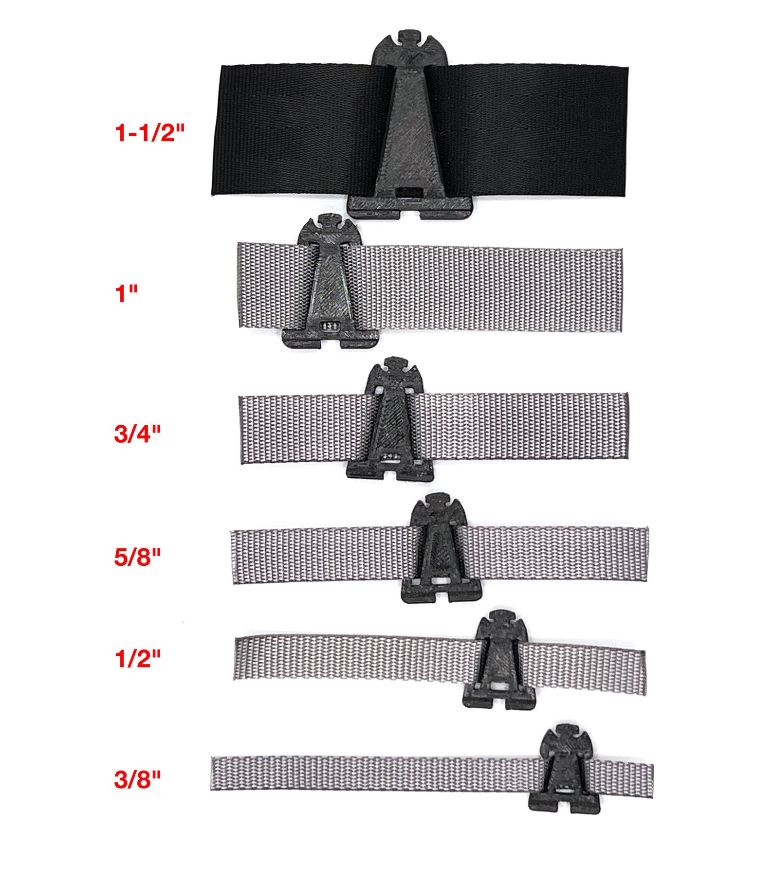 Backpack Webbing Strap Keeper Web Dominator in Multiple Sizes (for 3/8 ...