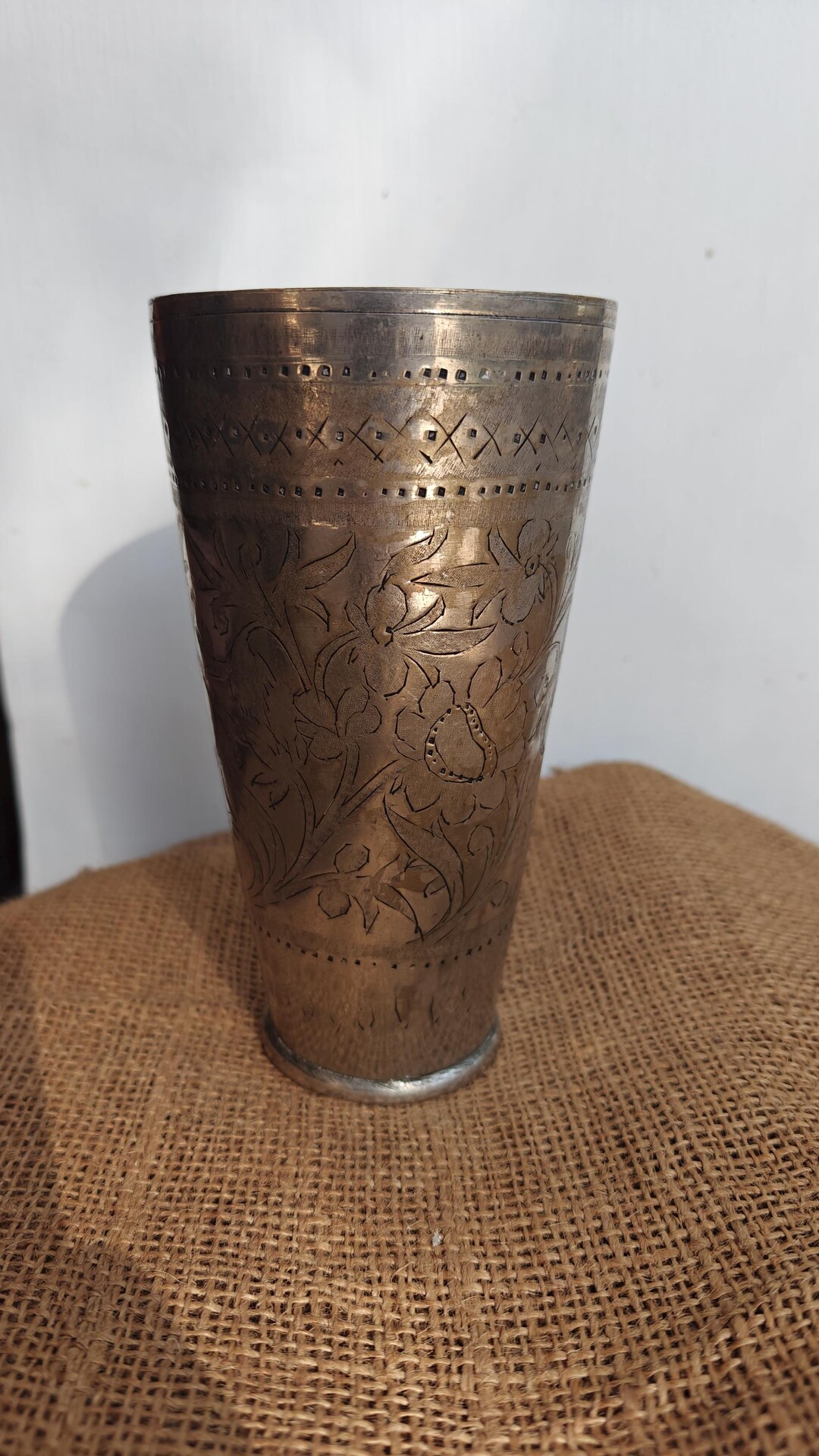 Vintage Brass Lassi Glass Decorative Metal Tableware Traditional Indian ...