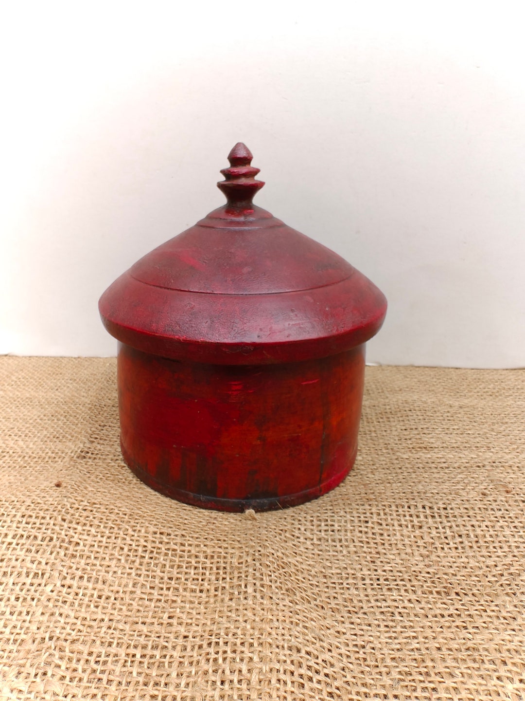 Vintage Wood Indian Tikka Box Bindi Powder Box Kum Kum Box Box With Lid ...