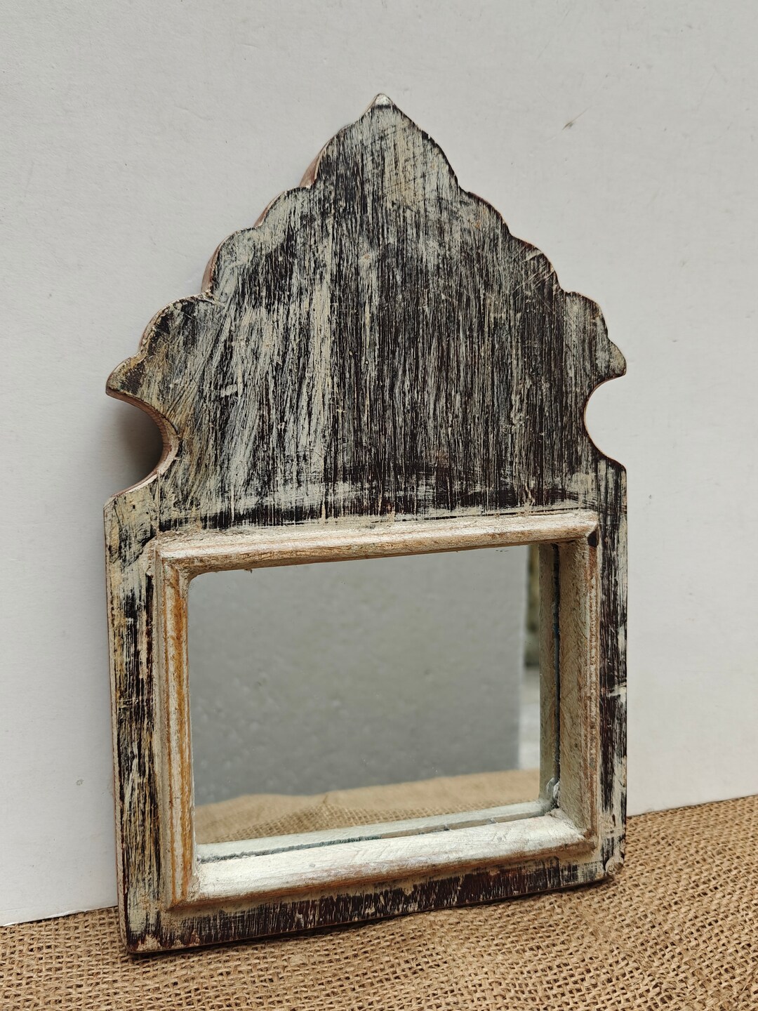 Vintage Wooden Wall Mirror Antique Wood Frame Distressed Wall Mirror ...