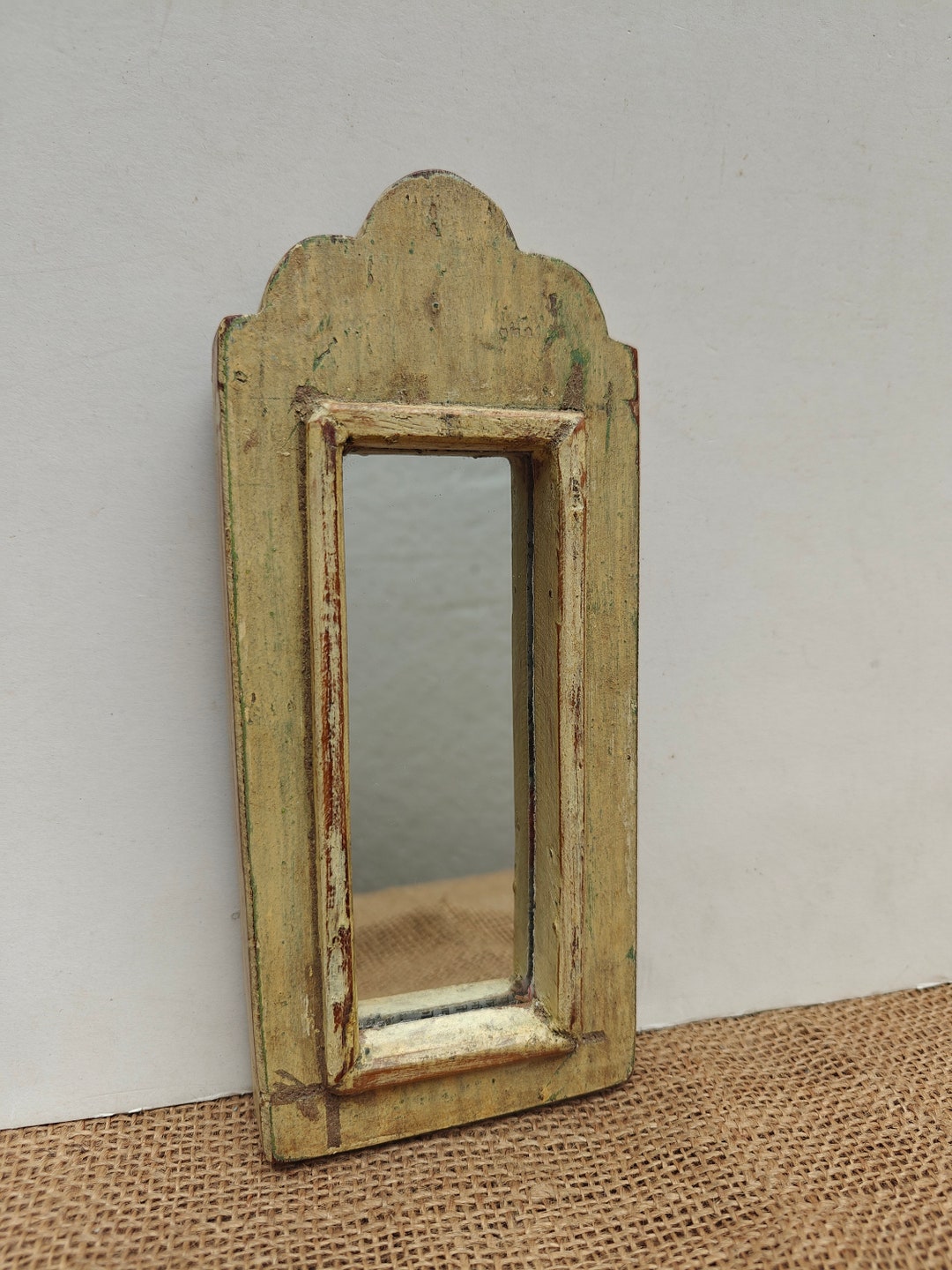 Vintage Wooden Wall Mirror Antique Wood Frame Distressed Wall Mirror ...